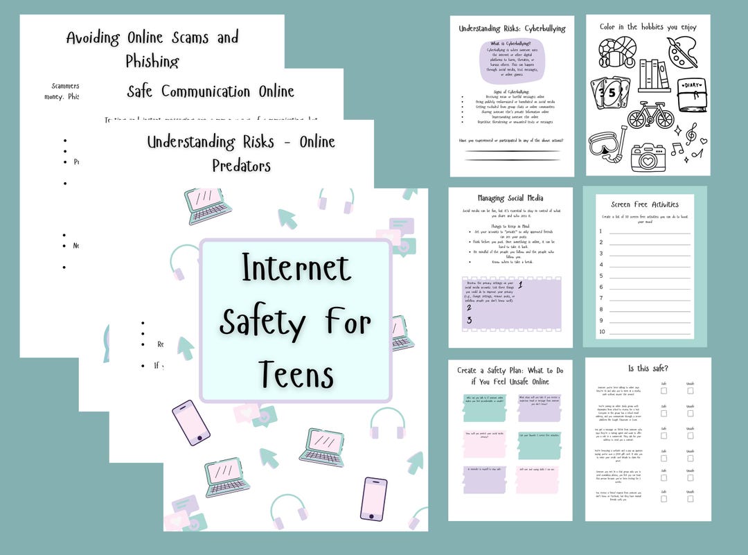 Internet Safety Workbook for Teens, Online Safety Activity (PDF) - Etsy