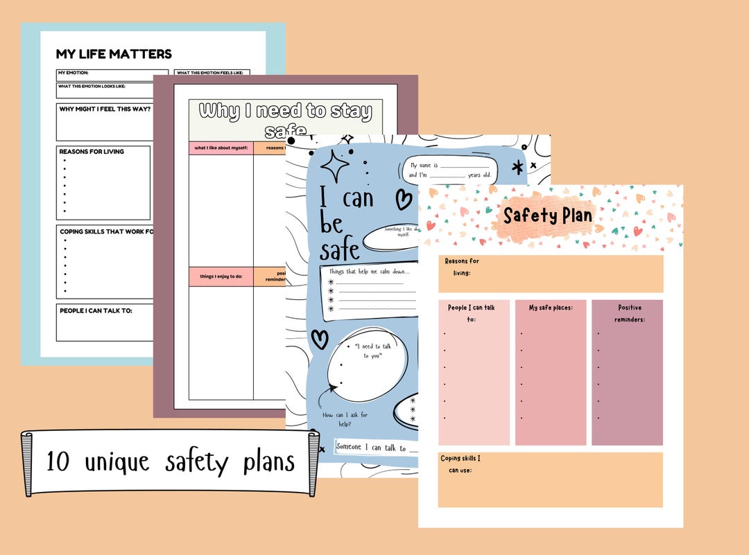 10 Unique Safety Plans - Crisis Action Plan - Kids and Teens Safety ...