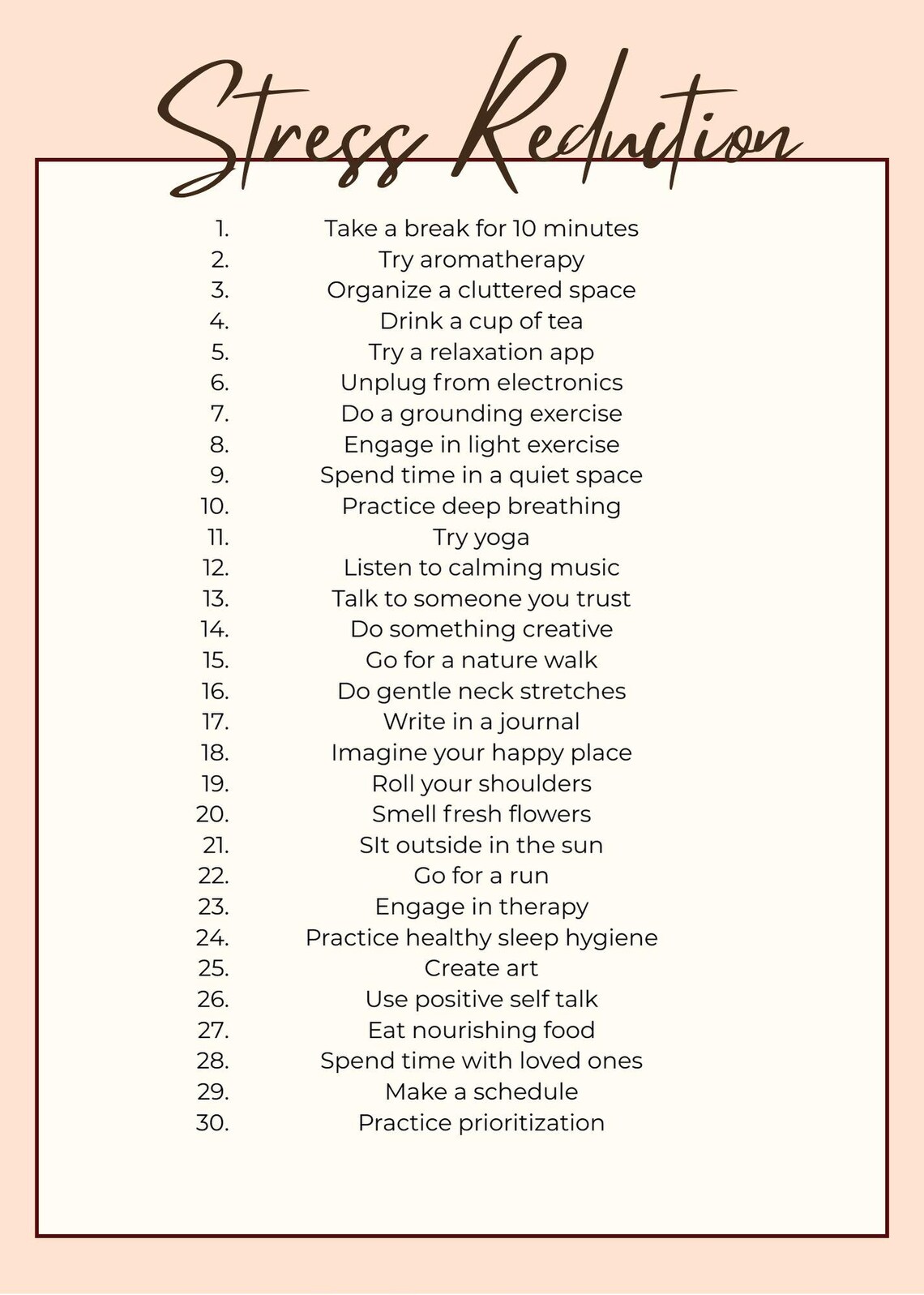 Stress Relief Bingo - Stress Reduction, Coping Skills, Self Care, Group ...