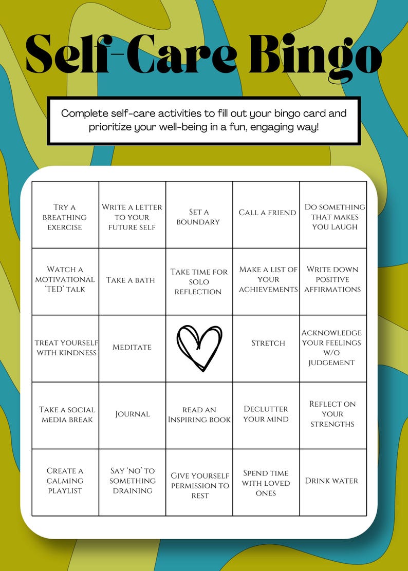 Self-care Bingo Cards - CBT, Mindfulness, Coping Skills - Bingo for ...