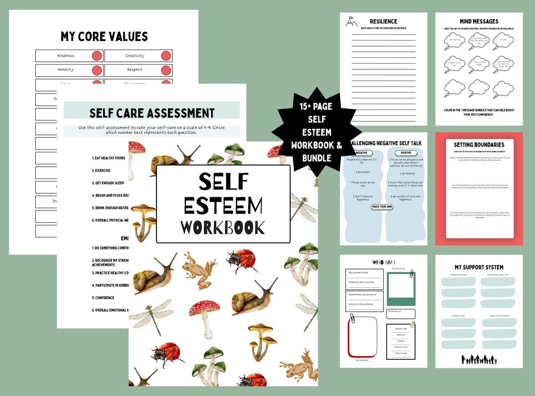 Self-esteem Workbook – CBT Concepts, Positive Affirmations (15+ Pages ...