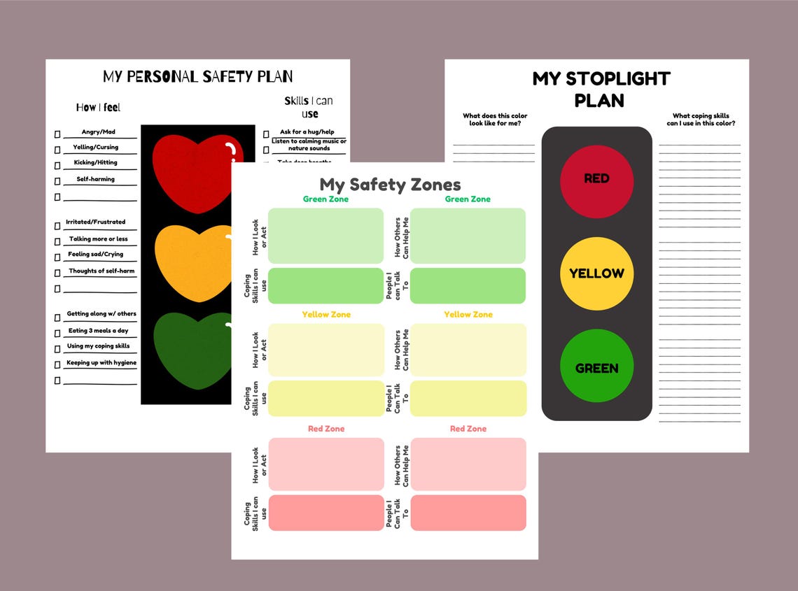 10 Unique Safety Plans - Crisis Action Plan - Kids and Teens Safety ...