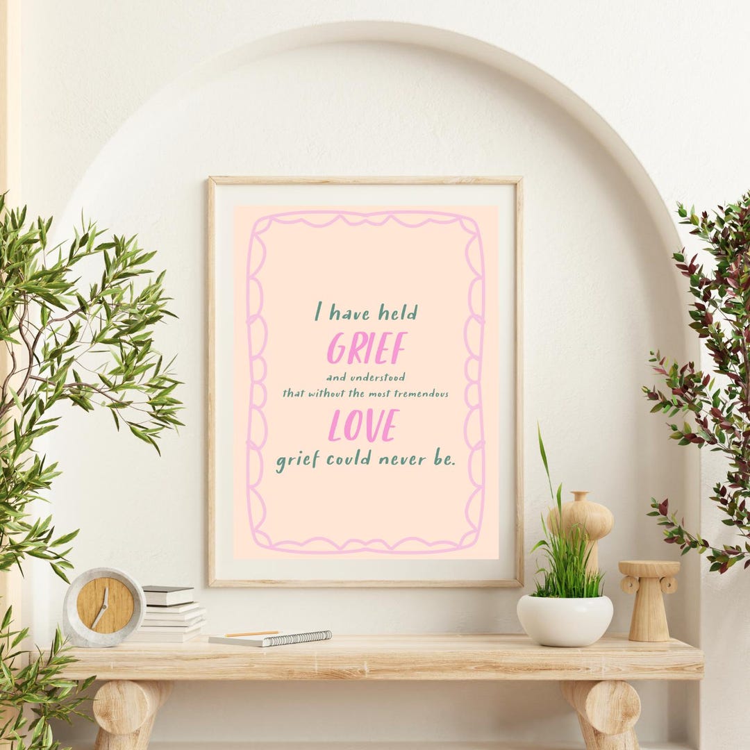 Grief and Love / Loss Therapy Wall Art - Etsy