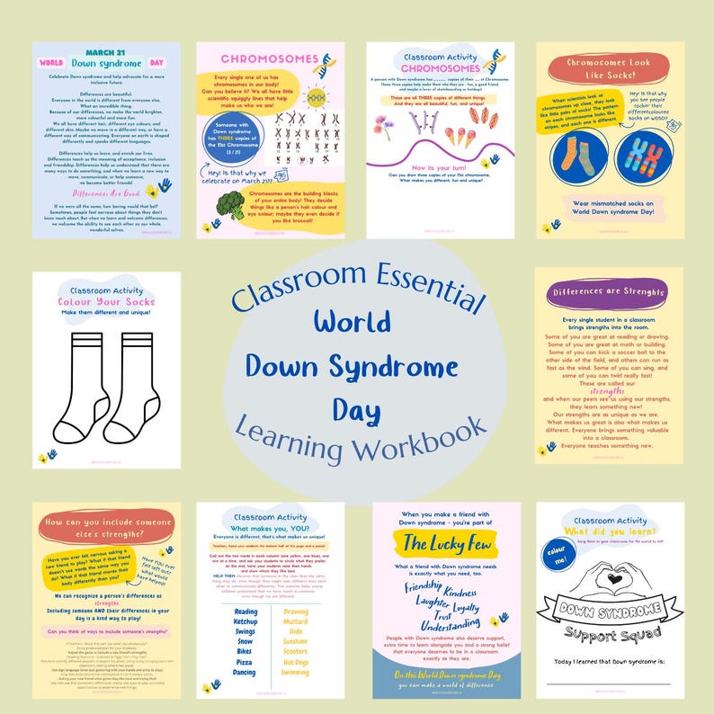 World Down Syndrome Day Education Workbook: Classroom Activities ...
