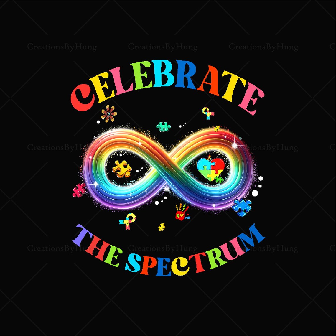 Autism Acceptance Rainbow Infinity Symbol Png, Neurodivers Png, Cut ...