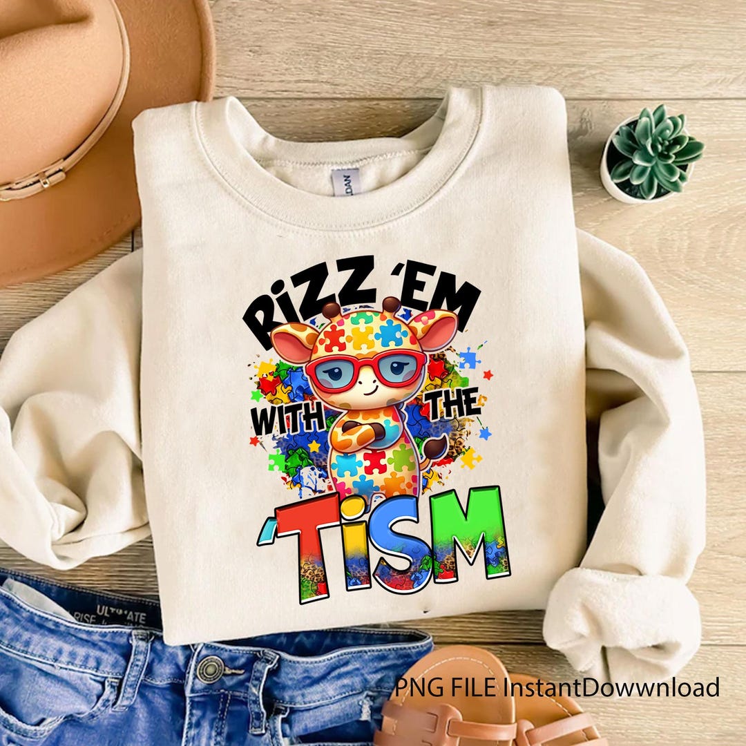 Rizz Em With the Tism Png, Retro Autism Png, Autism Awareness Png ...