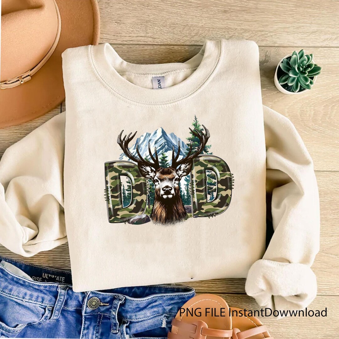 Retro Hunter Dad Png, Deer Hunting Png, Camouflage Hunting Shirt Png ...