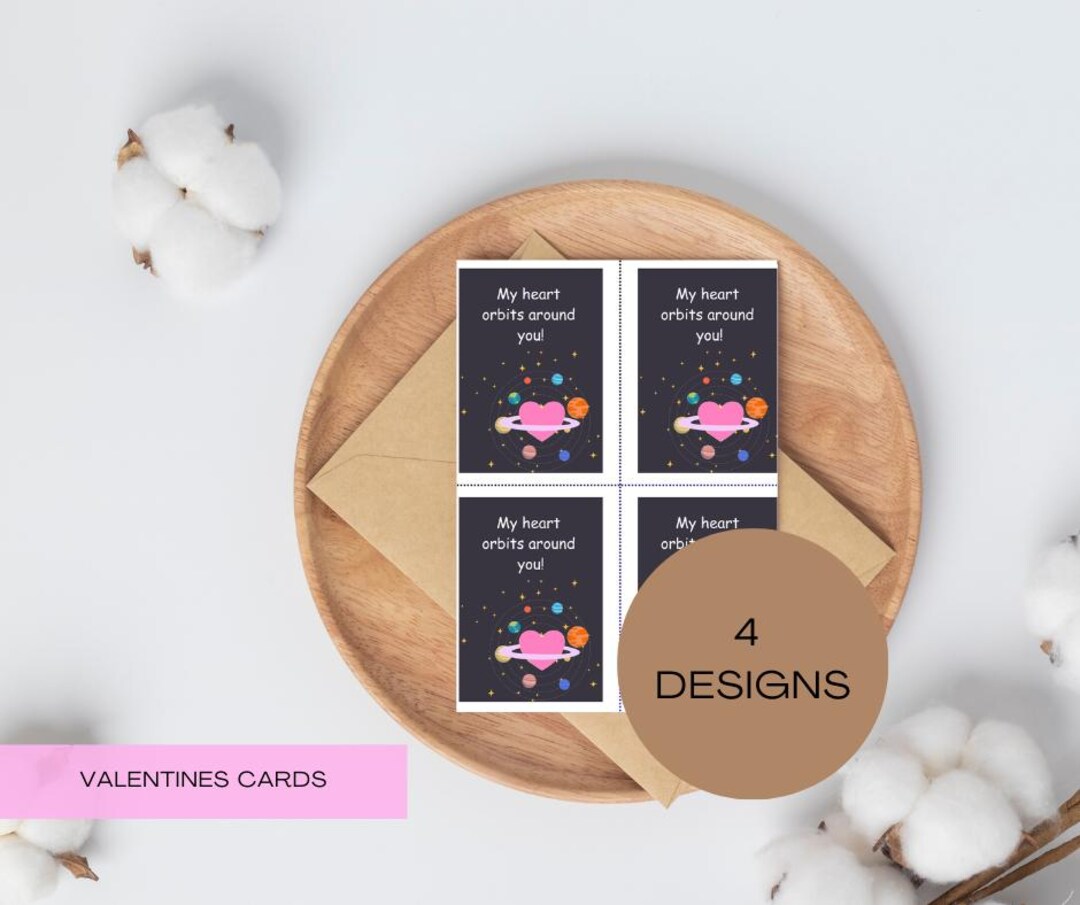 Space-themed Valentine’s Day Cards for Kids – Printable Classroom ...