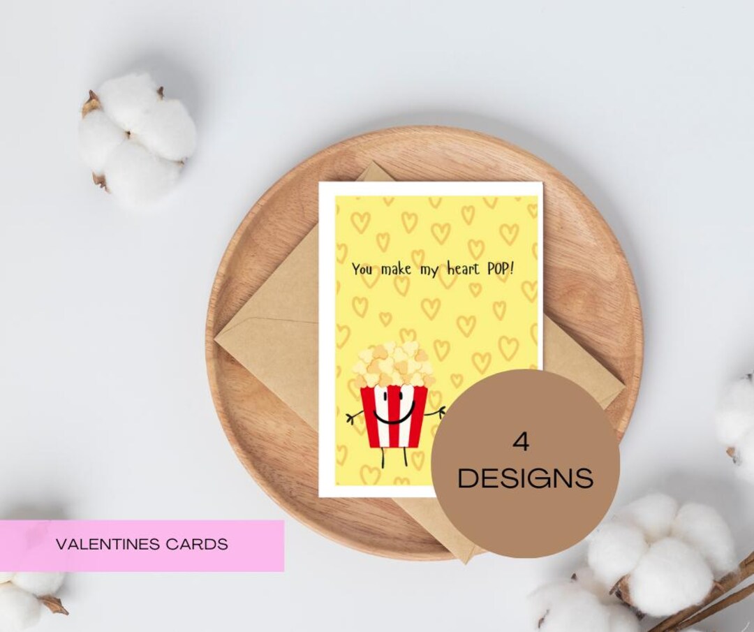 Food-themed Valentine’s Cards – Printable Classroom Exchange – Set of ...