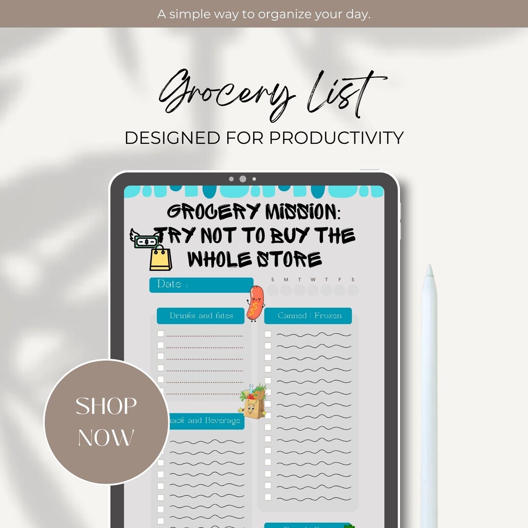 Humorous Grocery Planner: Sarcastic Shopping List, Weekly Meal ...
