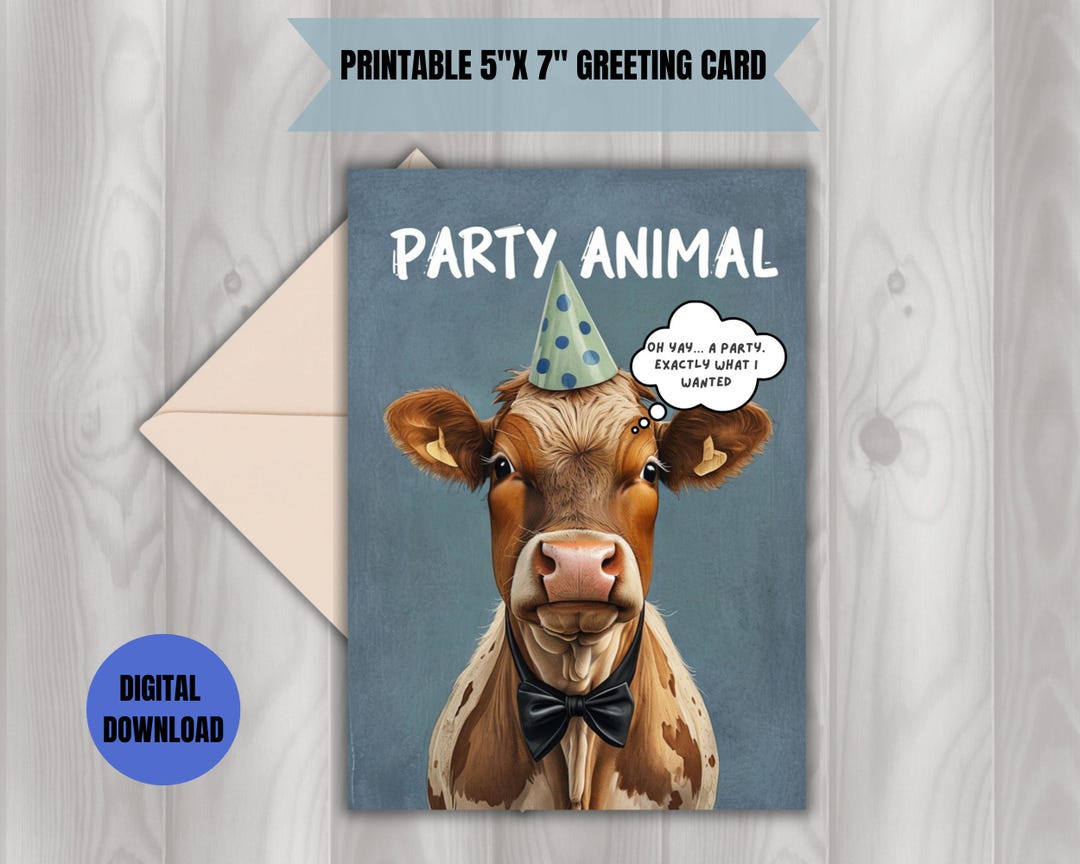 Sarcastic Cow Birthday Card: Funny Farm Animal Humor for Party Lovers ...