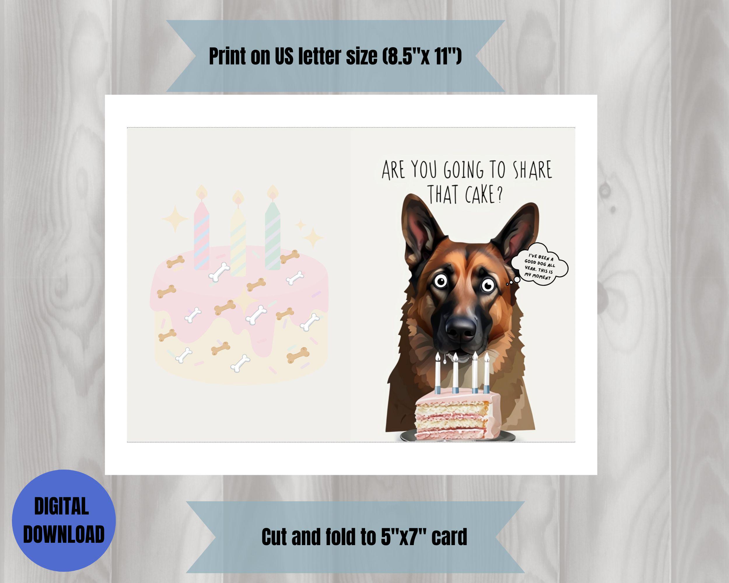 Hilarious German Shepherd Birthday Card | Printable Digital Download ...