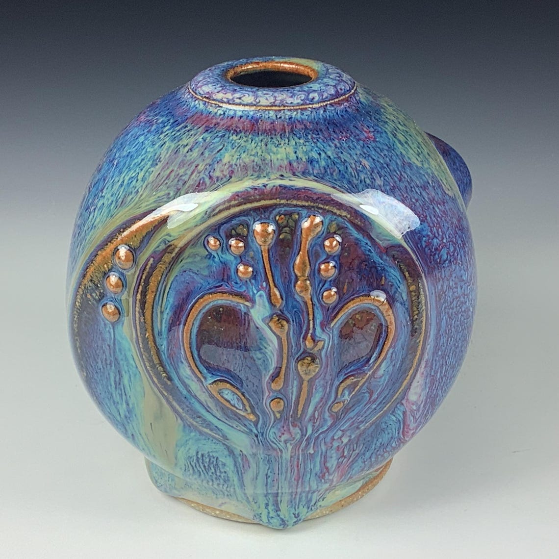 Handmade Ceramic Stoneware Pottery Centerpiece Vase - Small Purple ...