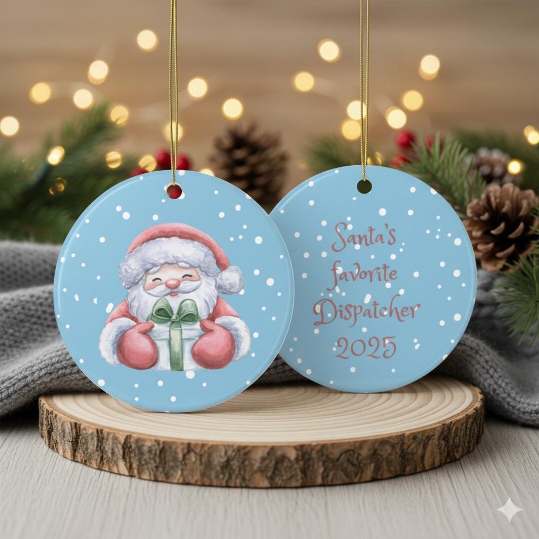 Santa's Favorite Dispatcher Ornament 2025: Ceramic Christmas Tree ...