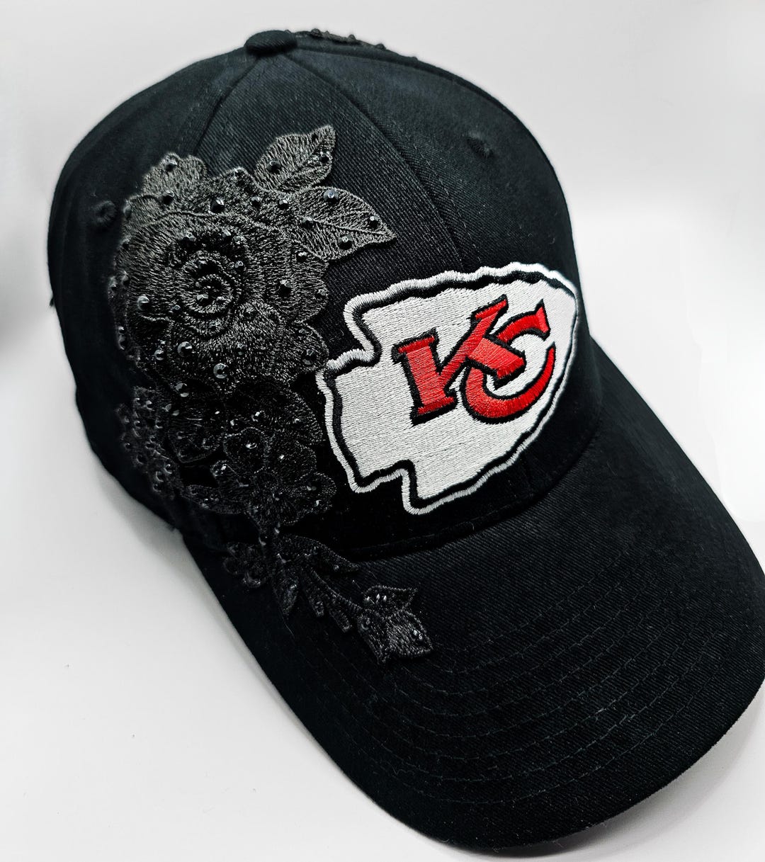 Kansas City Chiefs Lace & Rhinestone Cap - Etsy