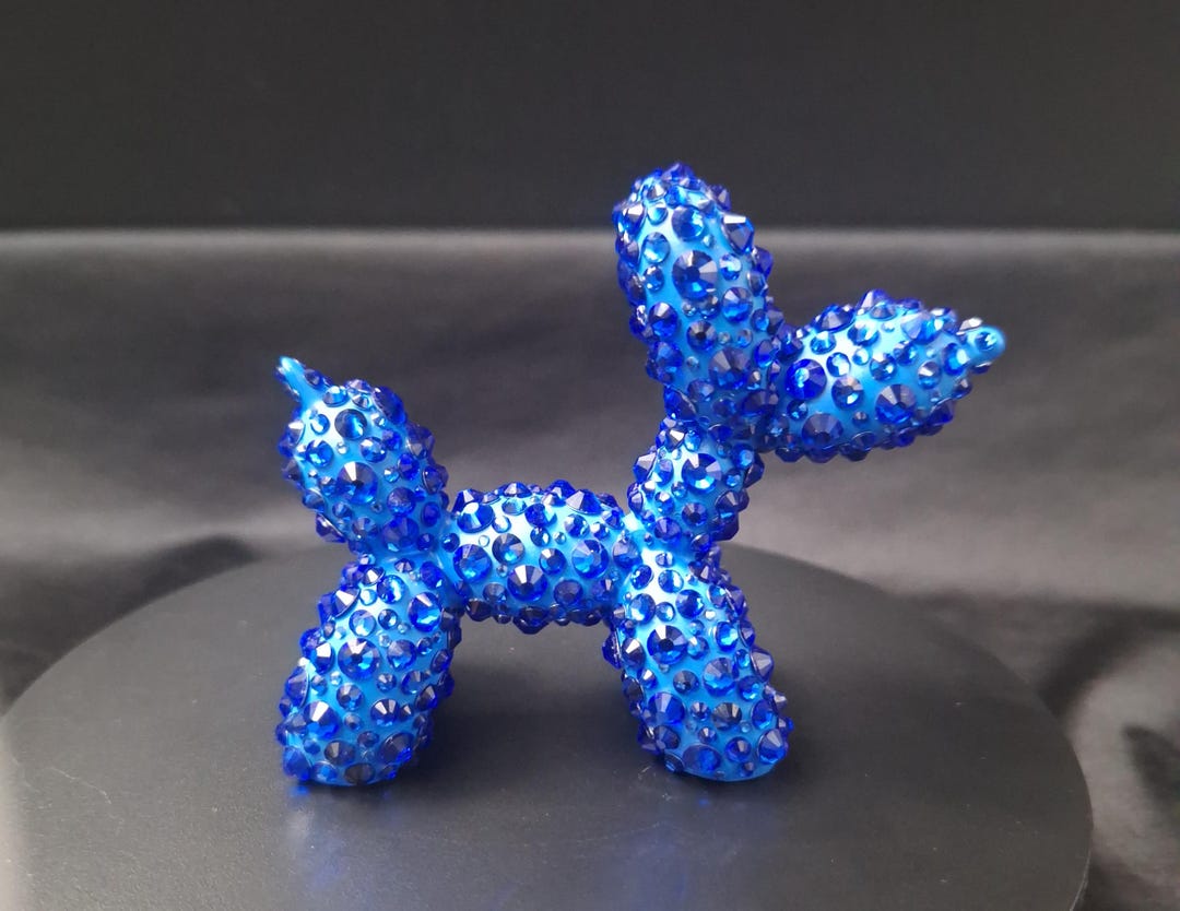 Royal Blue Rhinestone Balloon Dog Figurine: Bling Decor - Etsy
