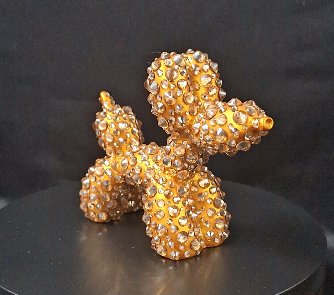 Gold Bedazzled Balloon Dog Statuette, Unique Gift, Decor, Bling Dog - Etsy