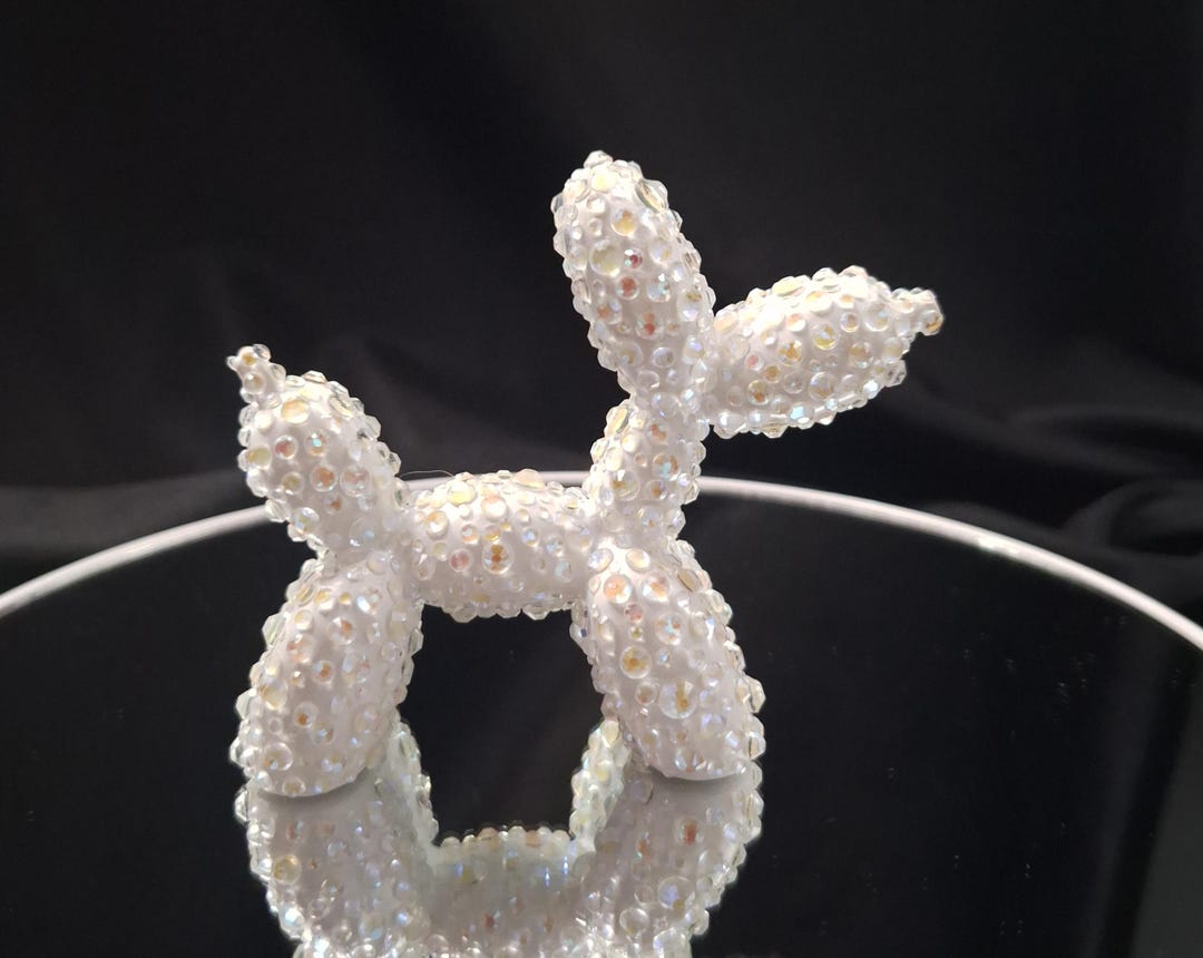White Bedazzled Balloon Dog Statuette, Unique Gift, Decor, Bling Dog - Etsy