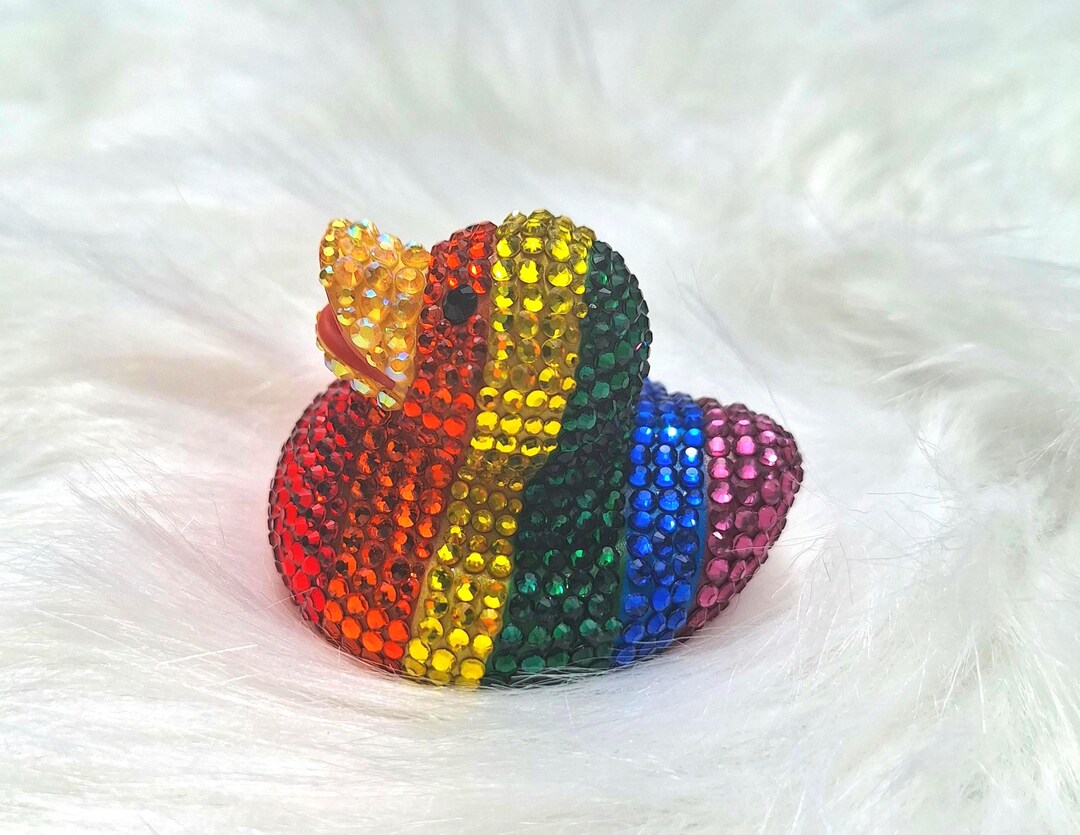 Rainbow Rubber Duck, Pride Duck, Colorful Jeep Duck, Unique Gift, Bling ...