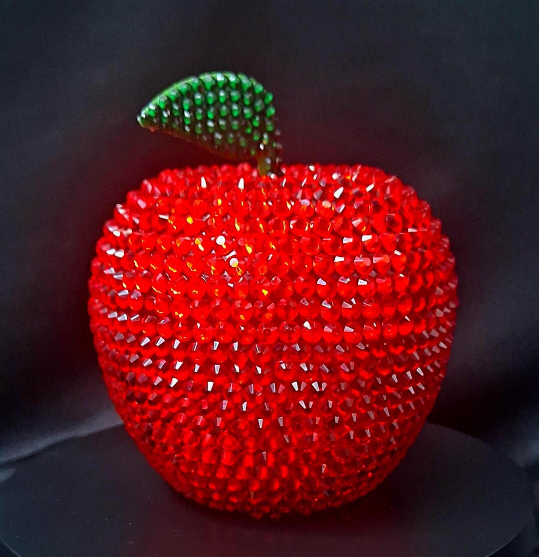 Large Bedazzled Apple: Rhinestone Teacher Gift, Desk Decor - Etsy