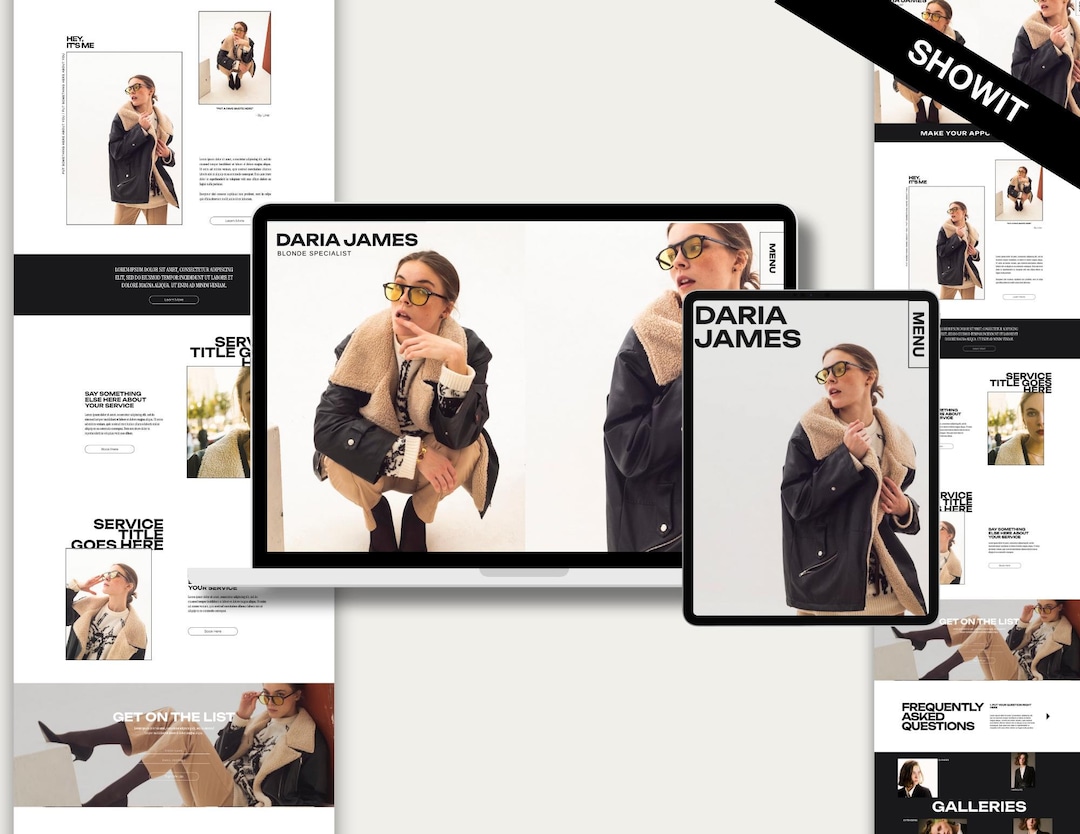DARIA JAMES: Showit Website Landing Page Template for Hairstylists and ...