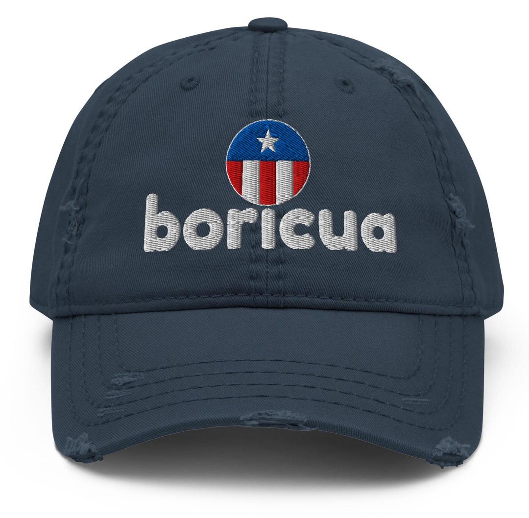 Distressed Boricua PR Puerto Rico Flag Pop Felix Embroidered Cap Hat ...