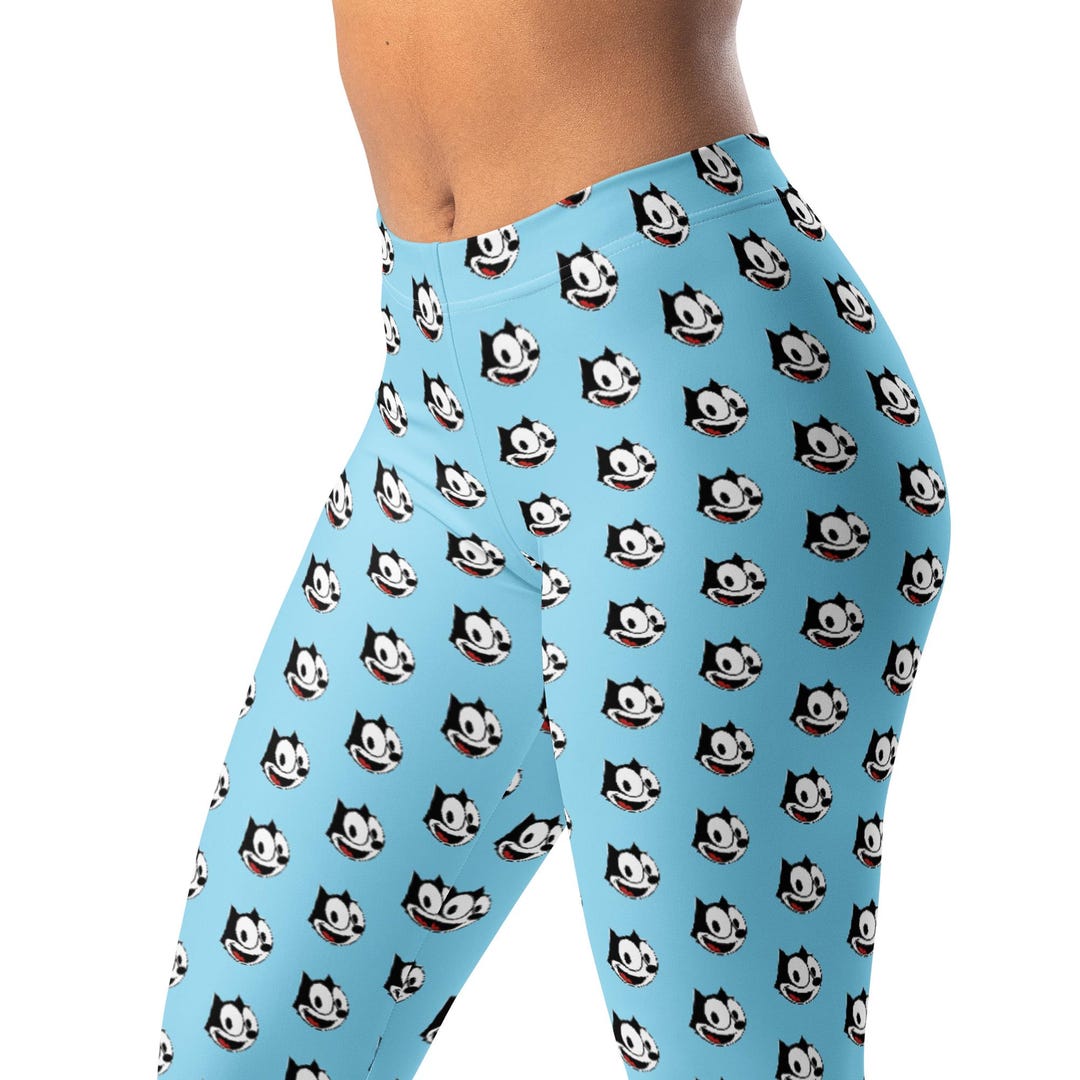 Blizzard Blue Felix the Cat Pattern Popfelix Designer Pantsleggings - Etsy