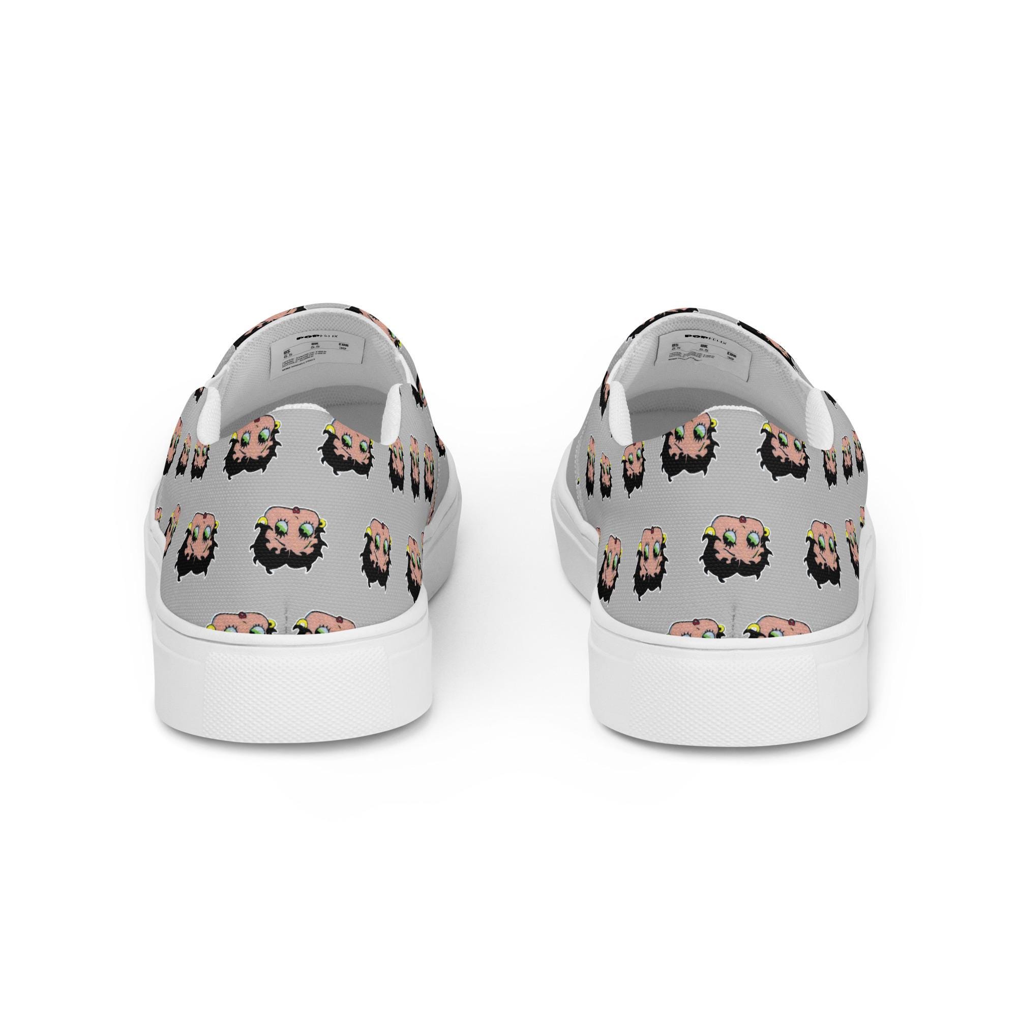 Silver Betty Boop Head Drawing Pattern Women’s Slip-on Pop Felix Canvas ...