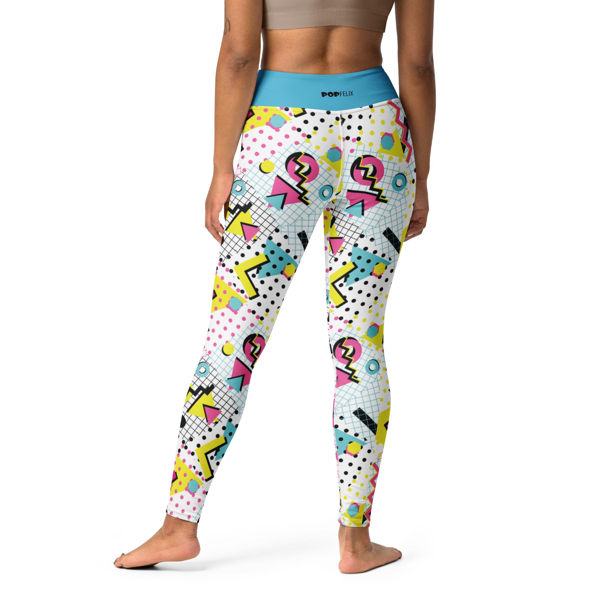 Retro 80's Eighties Party Pattern Pop Felix Designer Yoga Leggings - Etsy