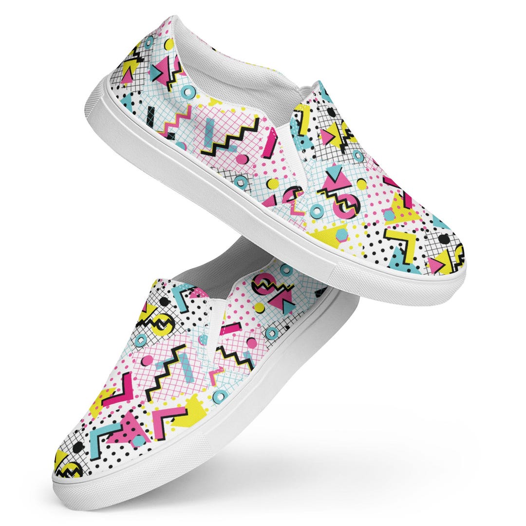 Men’s Retro 80's Eighties Party Pattern Pop Felix Designer Slip-on ...