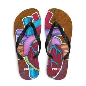 Anatomical Human Heart Graphic Flip-flops - Etsy