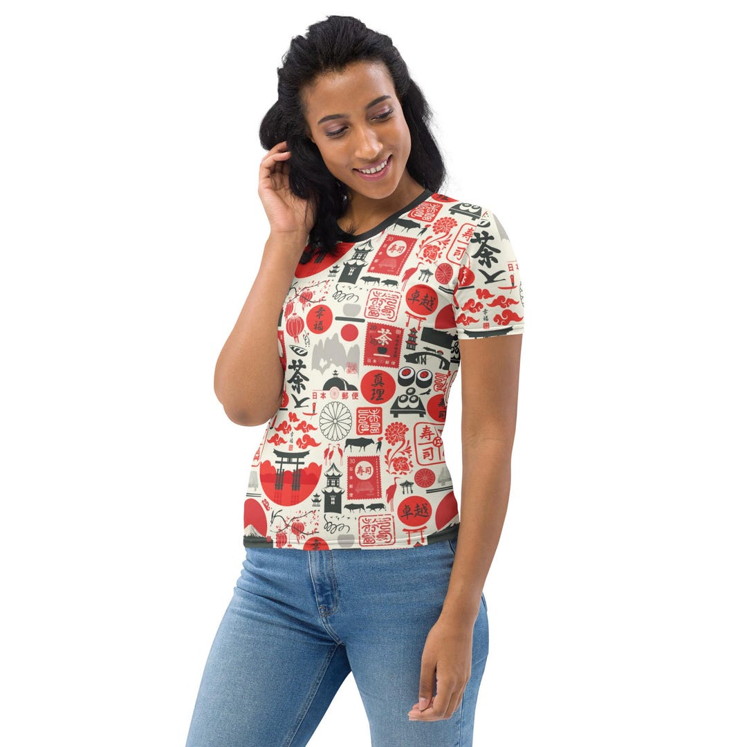 Women's Japan Japanese Culture Collage Pop Felix Designer Tee T-shirt ...