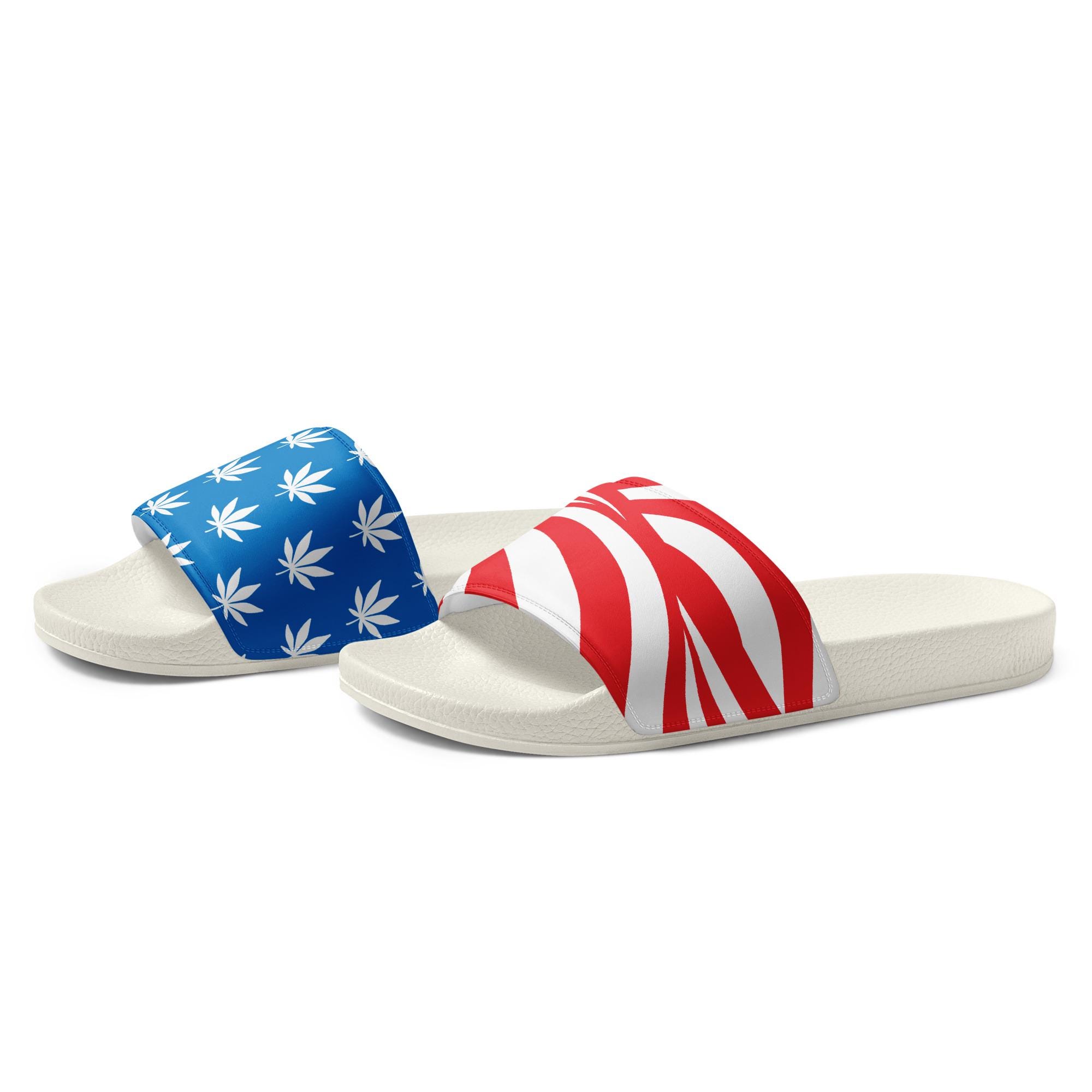 Men’s Marijuana Pot Leaf American Flag USA Pop Felix Sandals Slides - Etsy