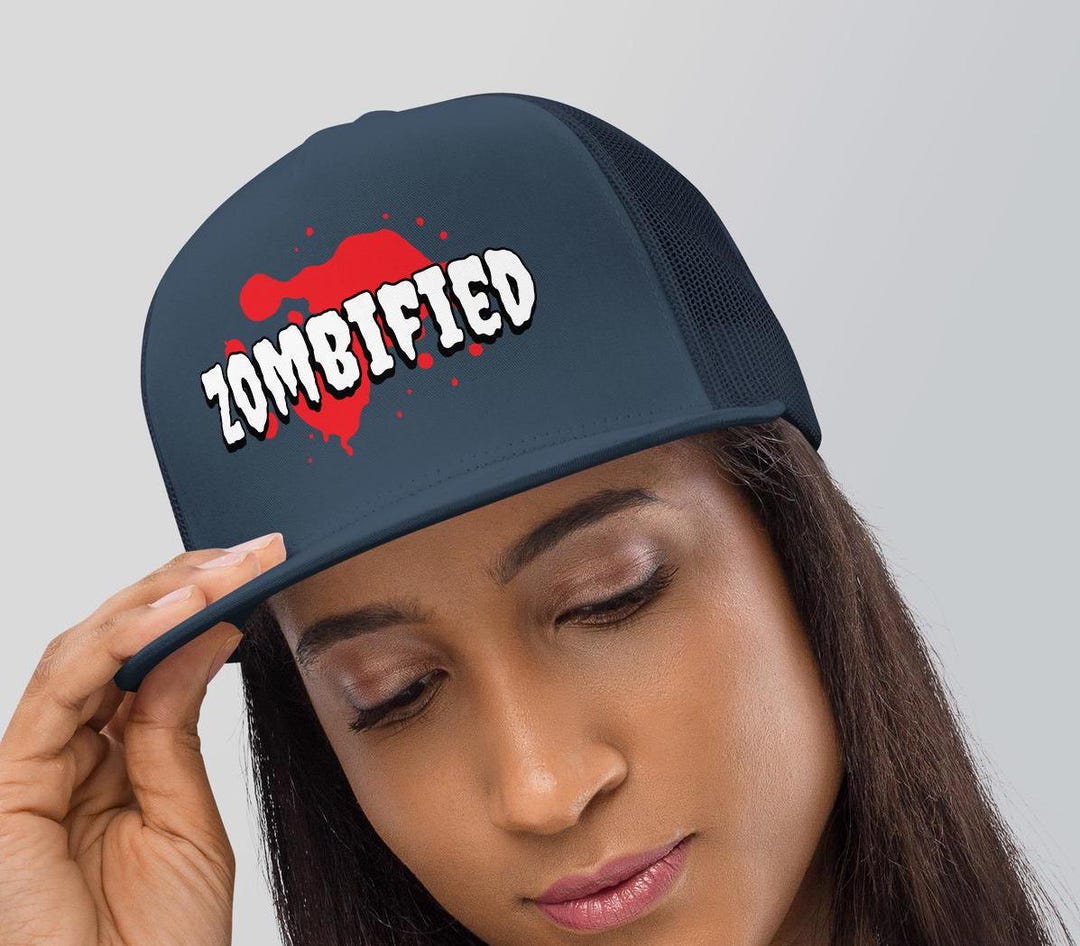 Zombie Zombified Fan Unisex Trucker Snapback Pop Felix Mesh Cap Hat ...