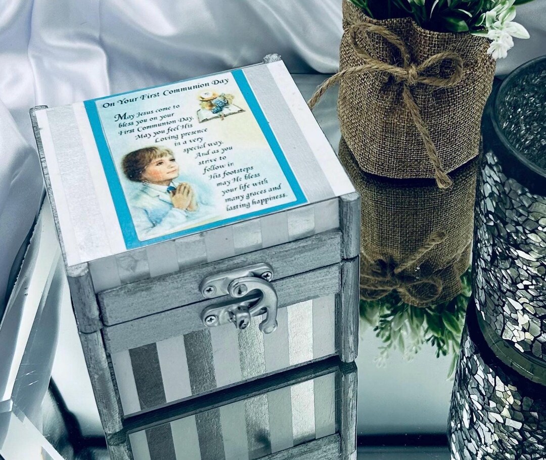 1st Communion Prayer Box Keepsake Box Rosary Box - Etsy