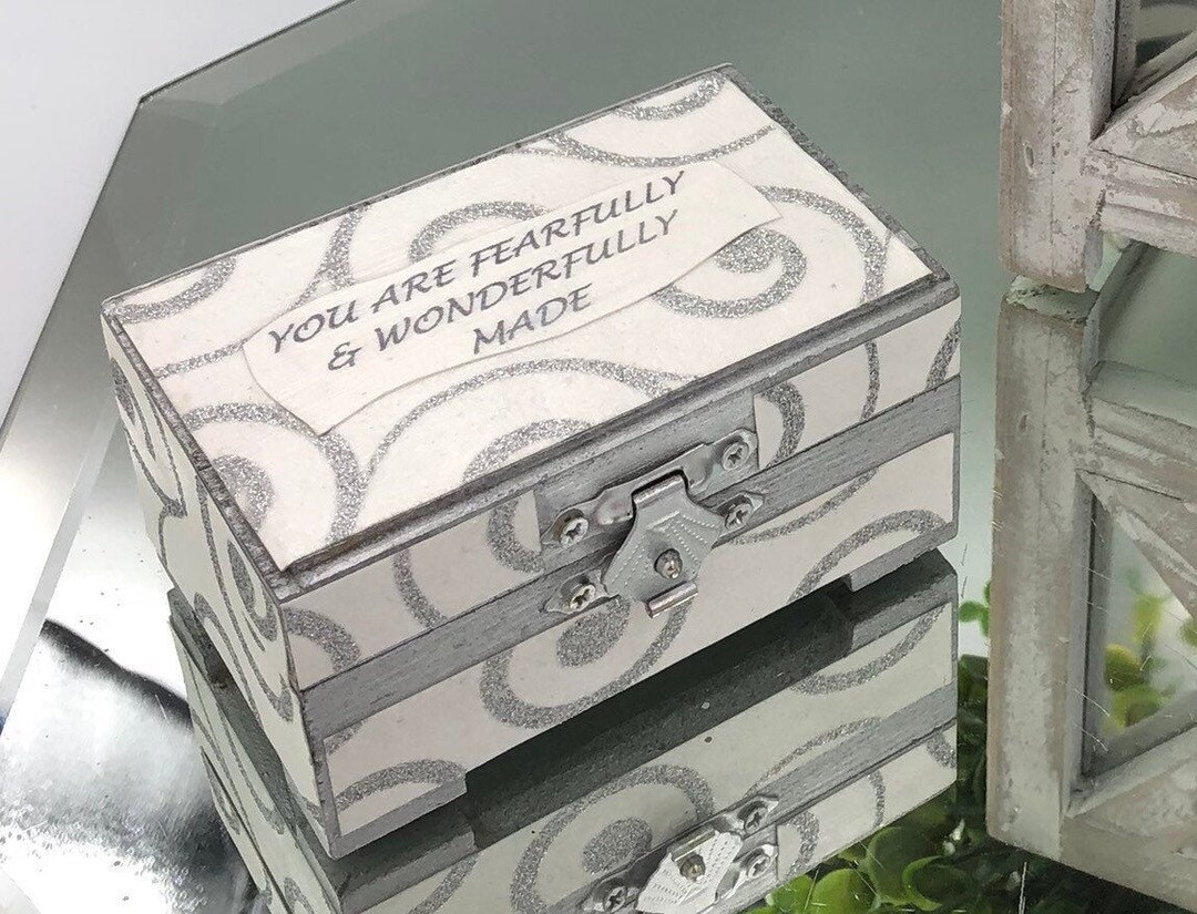 Silver Scrolls Small Jewelry Box Keepsake Box - Etsy