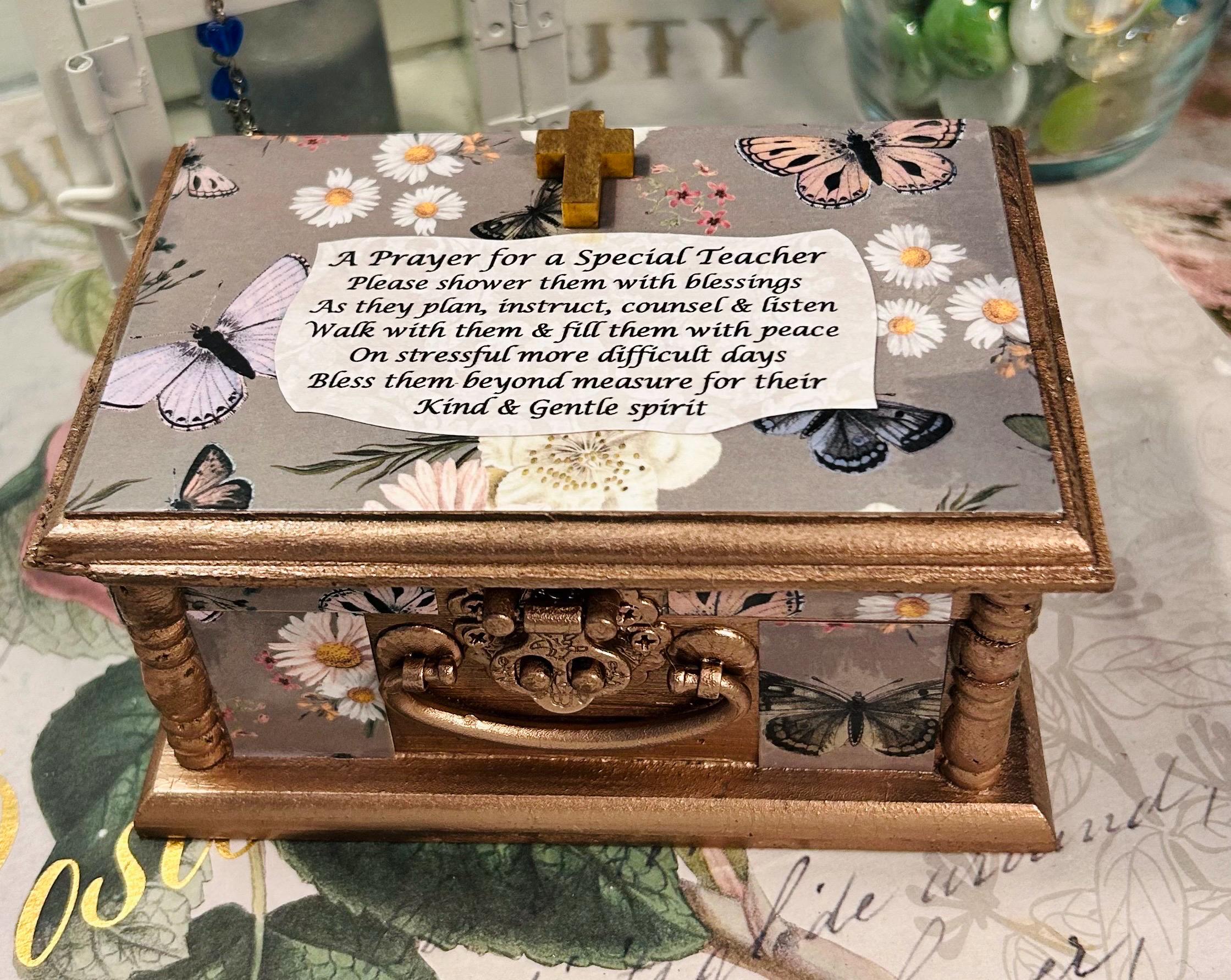 Teacher Prayer Box Rosegold Teacher Appreciation Gift Box - Etsy
