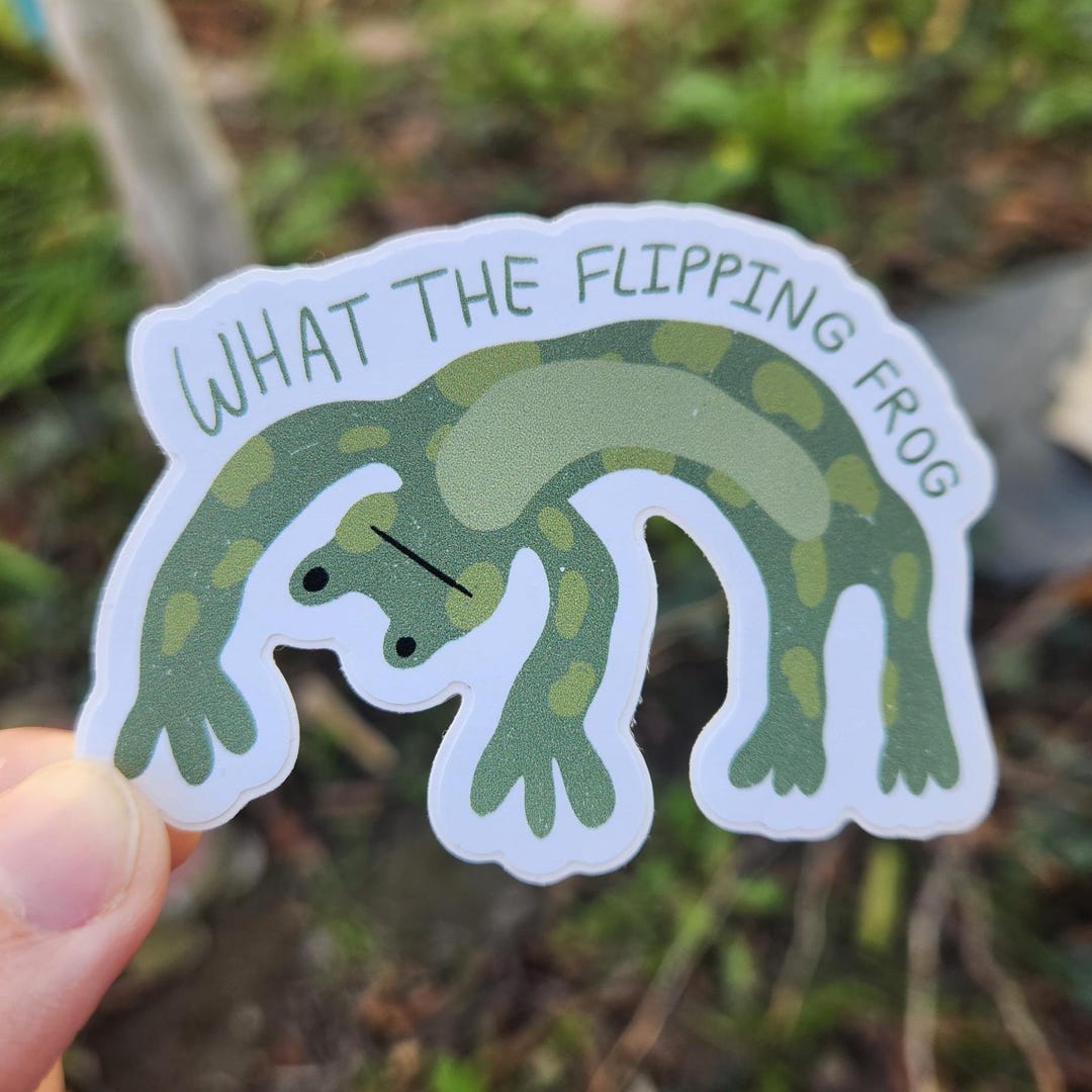 Funny Frog Sticker What the Flipping Frog Animal Meme Sticker for ...