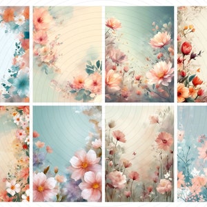 ATC Flowers Floral Printable Digital Download 2.5 X 3.5 Inches, Junk ...