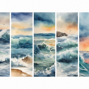 Seascapes Bookmarks, Ocean Bookmarks, Printable Digital Download, Sea ...