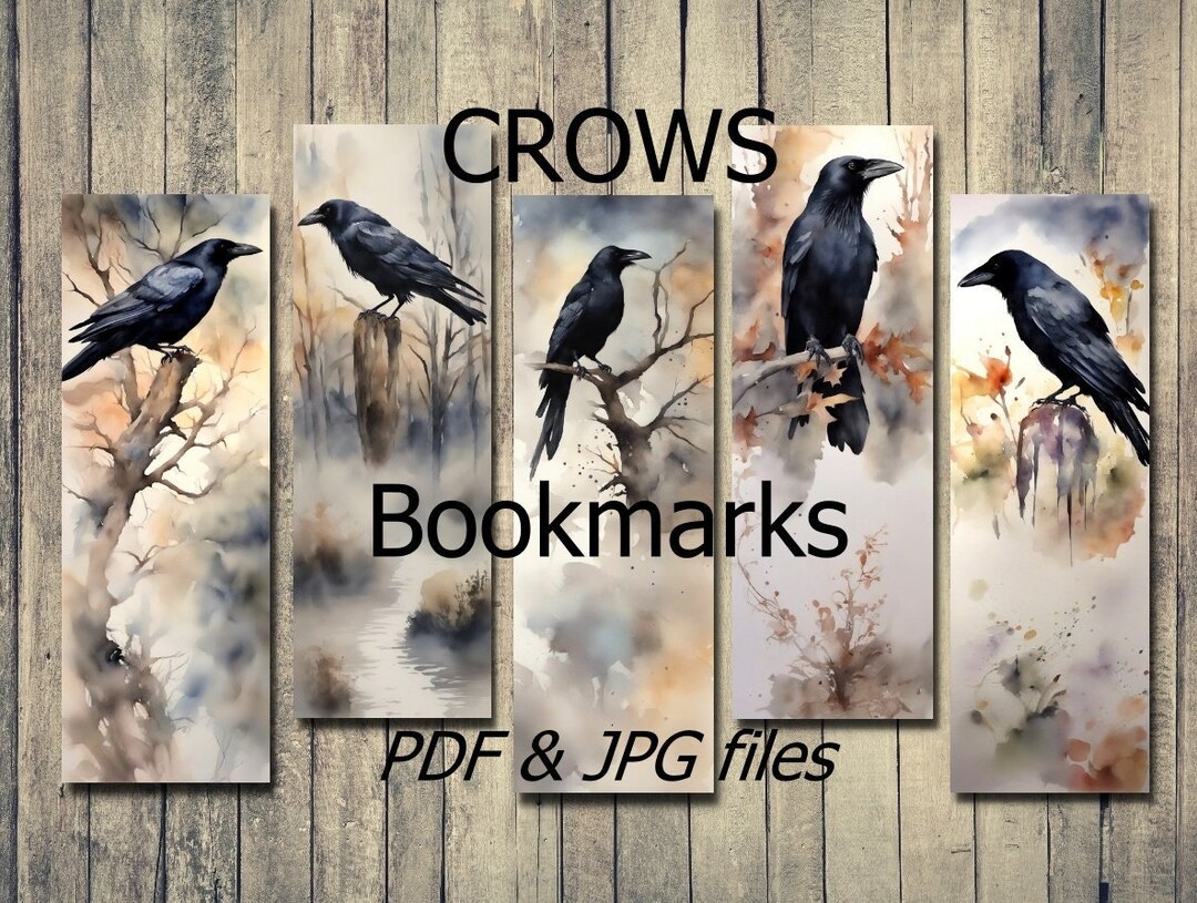 Bookmarks, Crow Bookmarks, Raven Bookmarks, Black Birds, Printable ...
