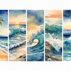 Seascapes Bookmarks, Ocean Bookmarks, Printable Digital Download, Sea ...
