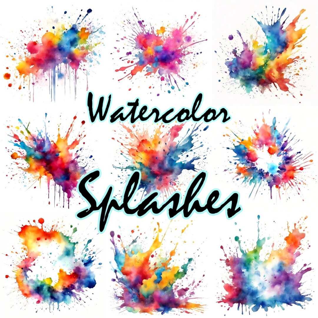 Watercolor Splashes Splatters Printable Digital Download - Etsy