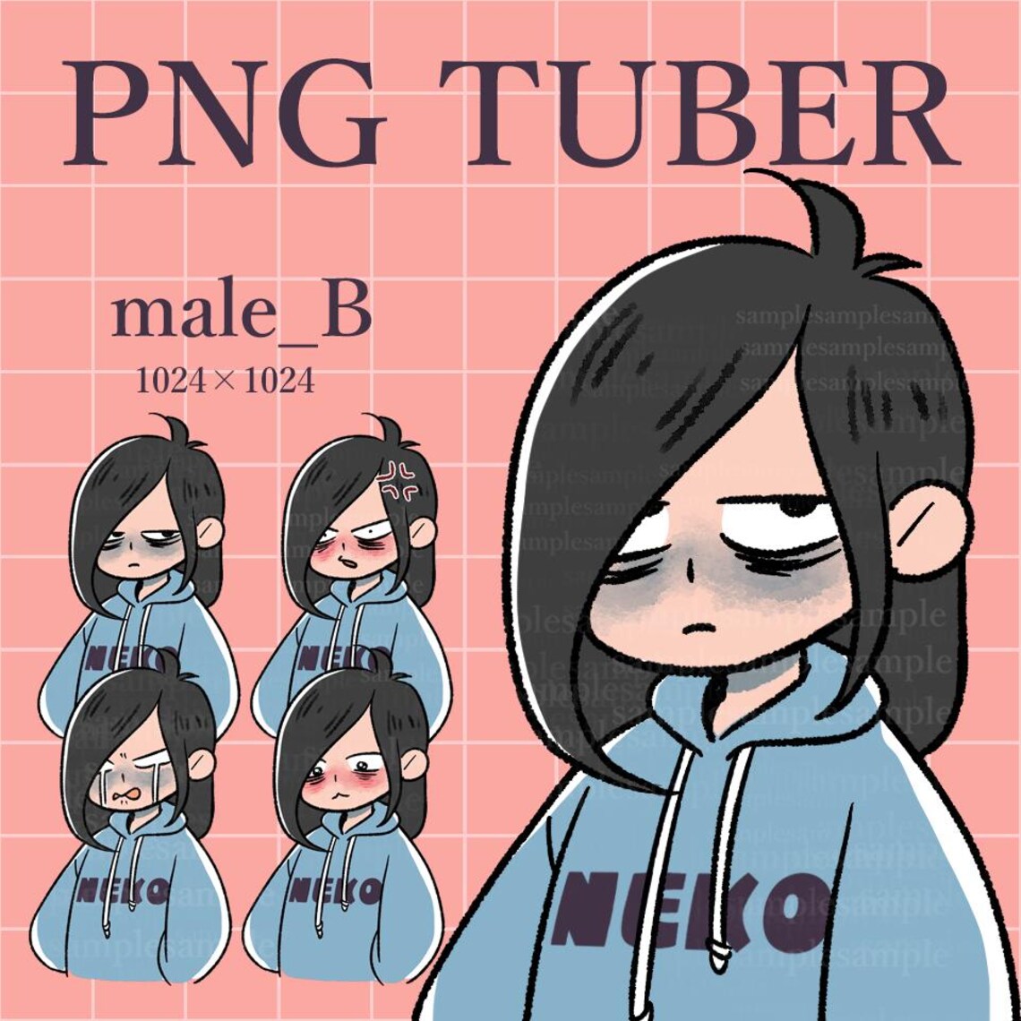 Pngtuber Male, Pngtuber Model Male, Ready to Use Streamer Avatar ...