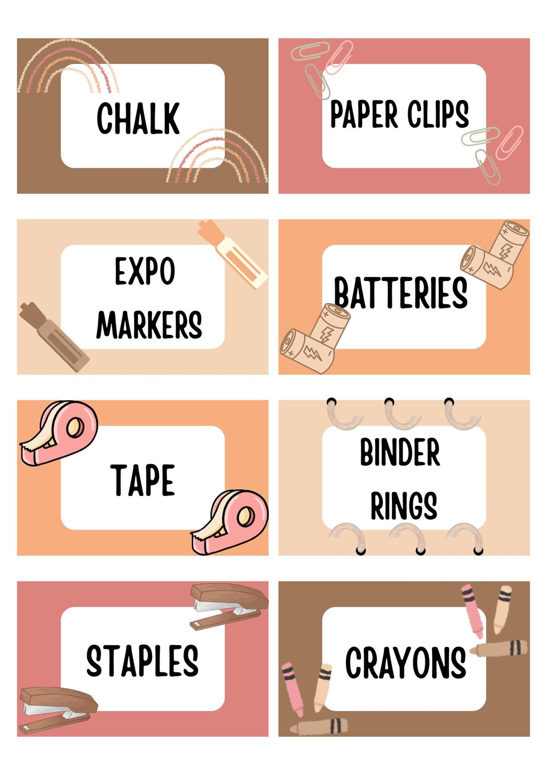 24 Boho Teacher Tool Box Labels; Editable, Digital Download - Etsy