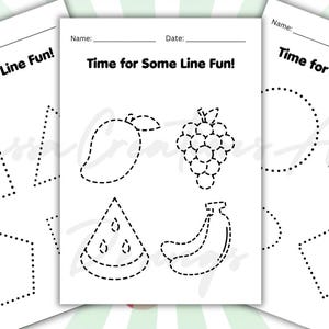 53 Line Tracing Worksheets Bundle, Line Trace Page Printable, Preschool ...