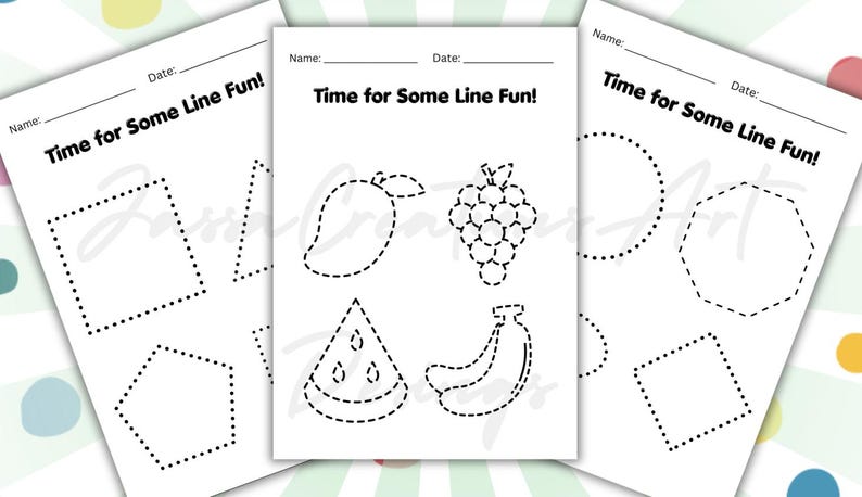 53 Line Tracing Worksheets Bundle, Line Trace Page Printable, Preschool ...
