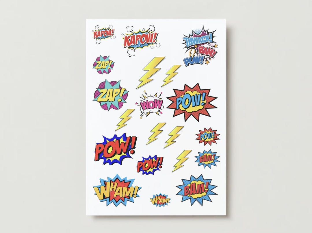 Pow Bam Pop Kapow - Comic Action Stickers - Etsy