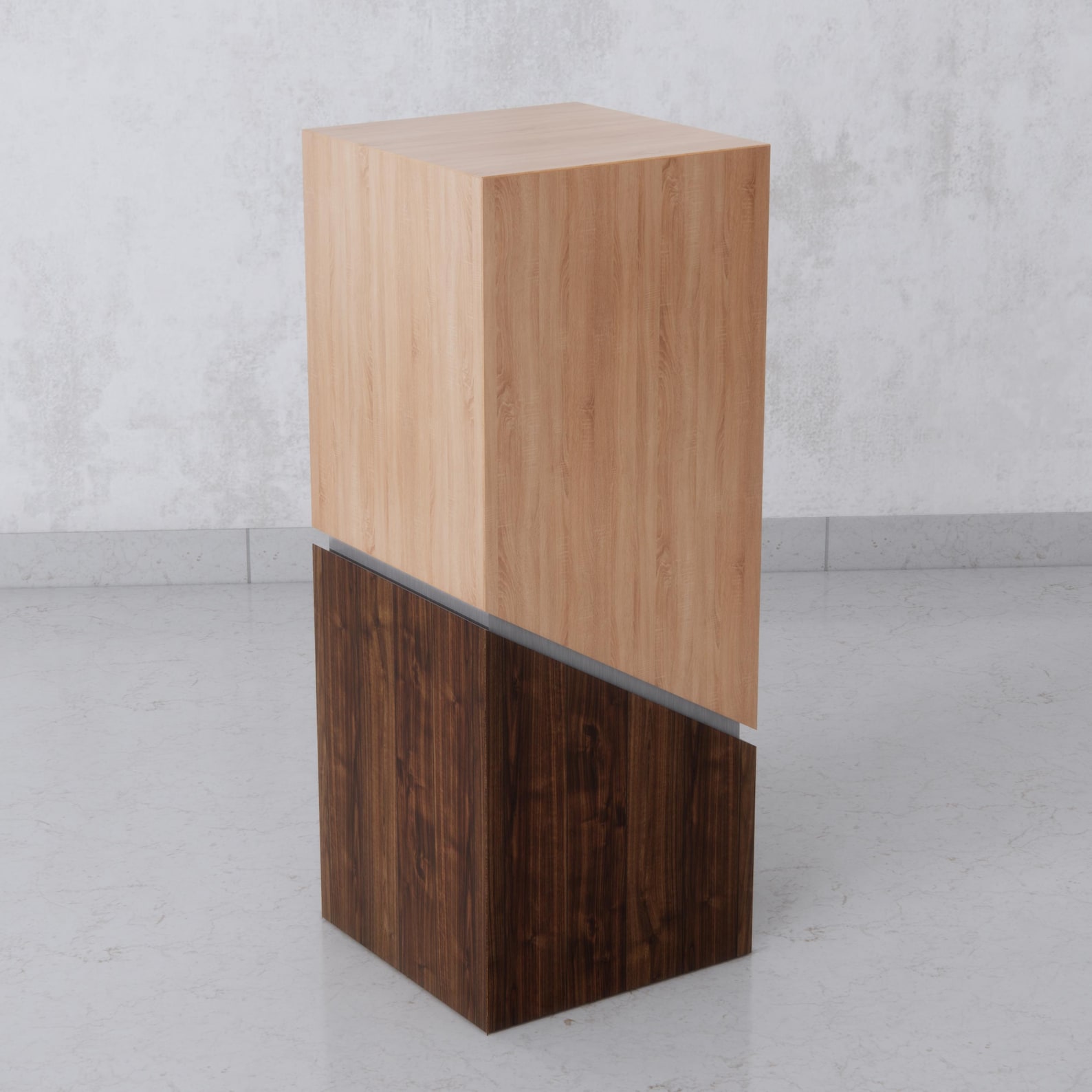 Modern Wood Display Pedestal Stand | Two-tone Plinth Column | Retail ...