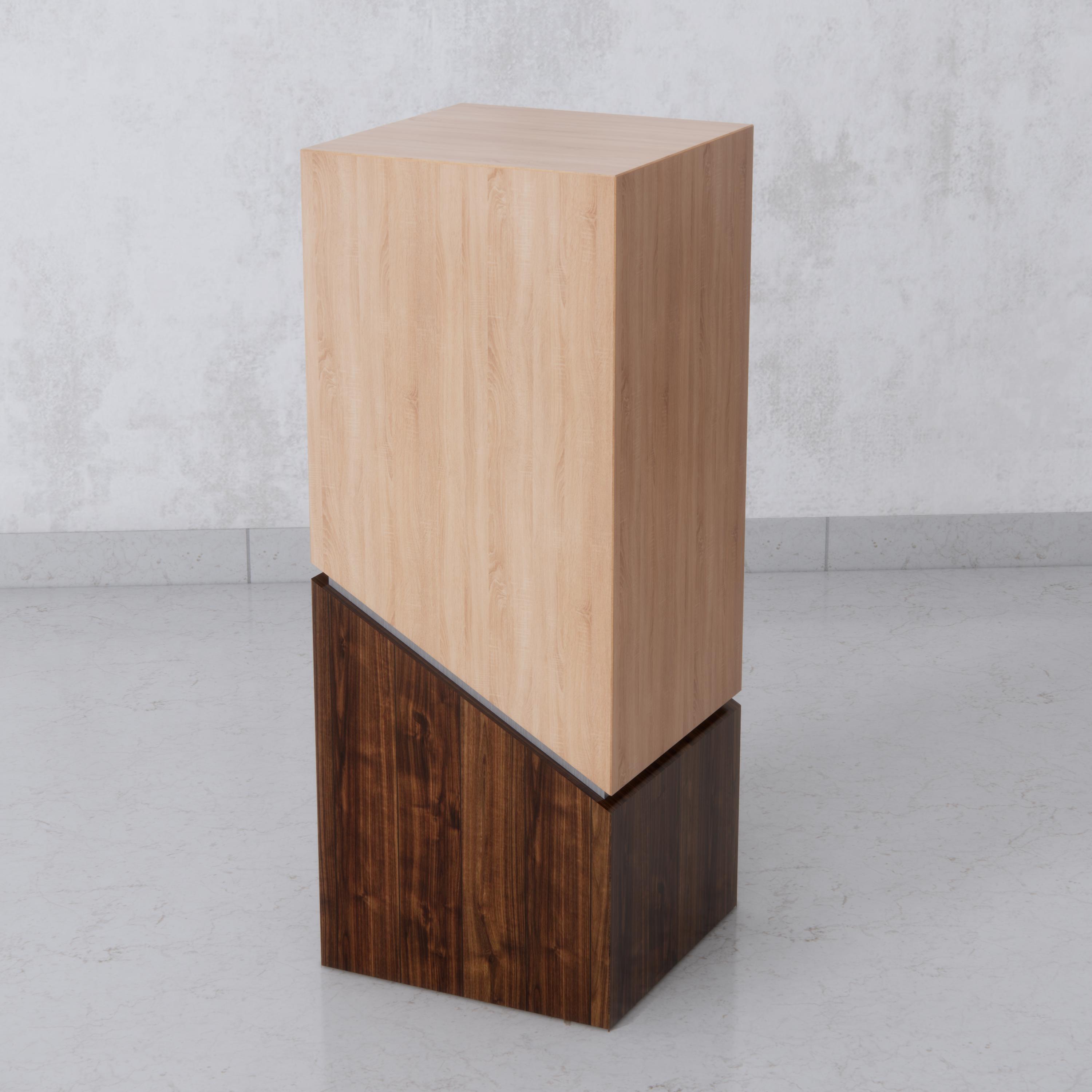Modern Wood Display Pedestal Stand | Two-tone Plinth Column | Retail ...
